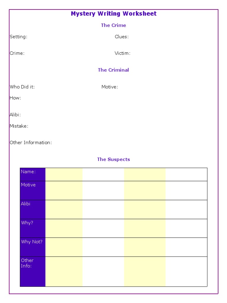 Crime Writing Worksheet | PDF
