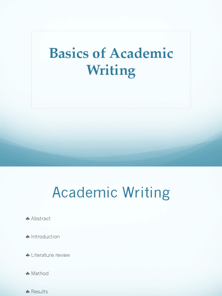 Basics of Academic Writing | Download Free PDF | Human Communication ...