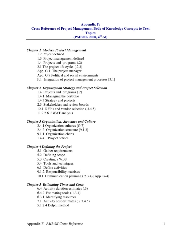 Appendix F PMBOK | Project Management | Accountability