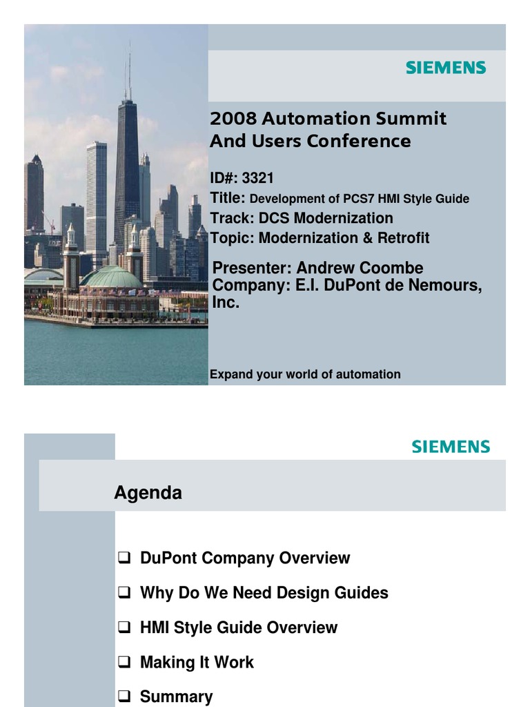2008 Automation Summit and Users Conference: Presenter: Andrew Coombe ...