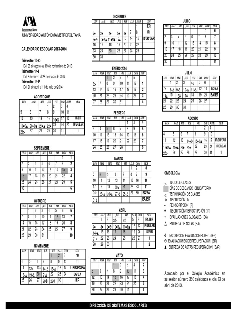 Calendario Escolar UAM 2013-2014 | PDF