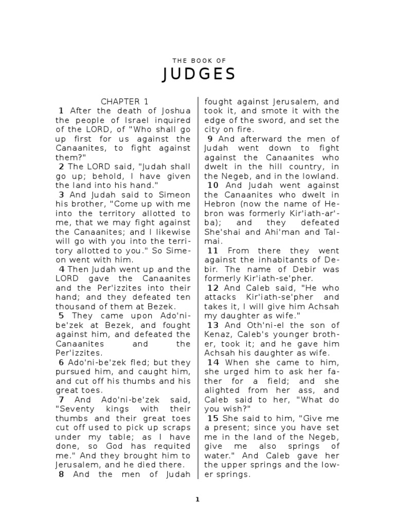 Judges: The Book of | PDF | Hebrew Bible People