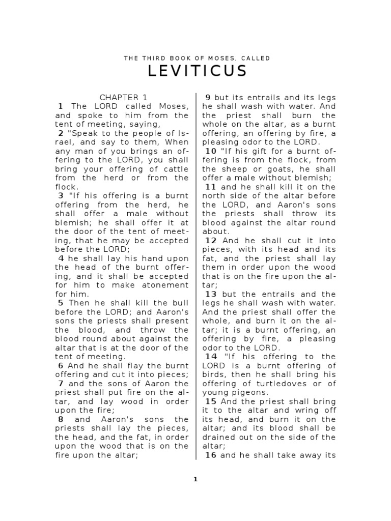 Leviticus: Offerings and Sacrifices | PDF | Aaron | Book Of Leviticus