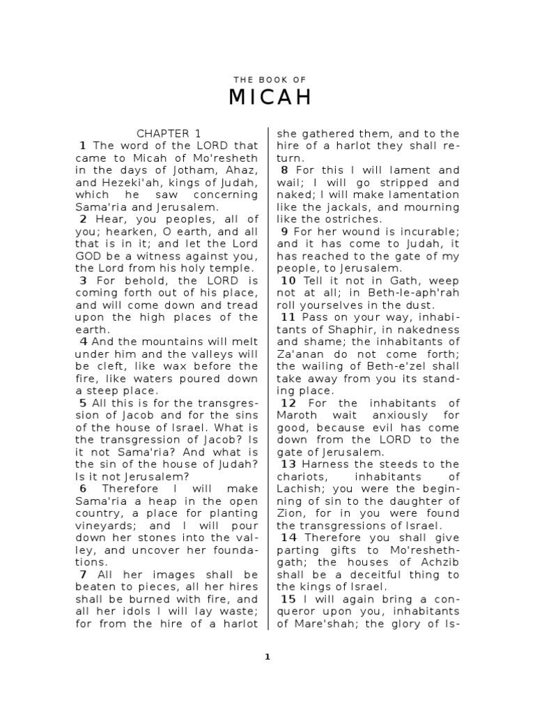 Bible Micah | PDF | Torah | Torah Books