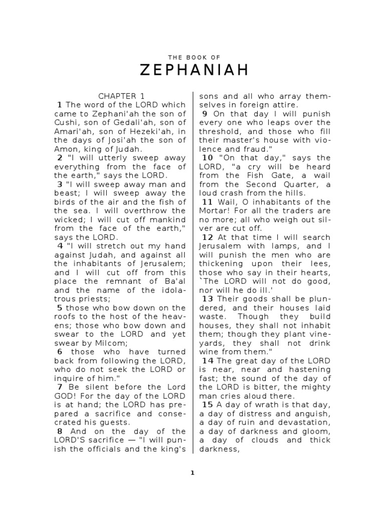 Bible Zephaniah | PDF | Anger | Torah Reading
