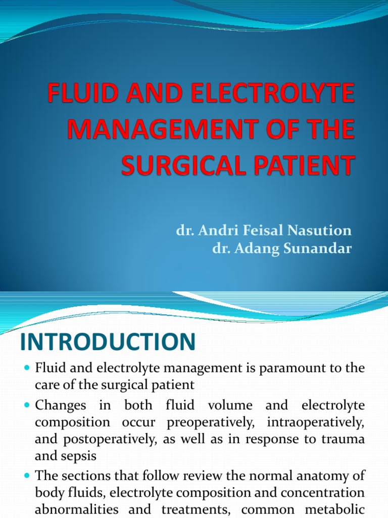 Fluid and Electrolyte Management in Surgery | PDF | Medicine | Medical ...