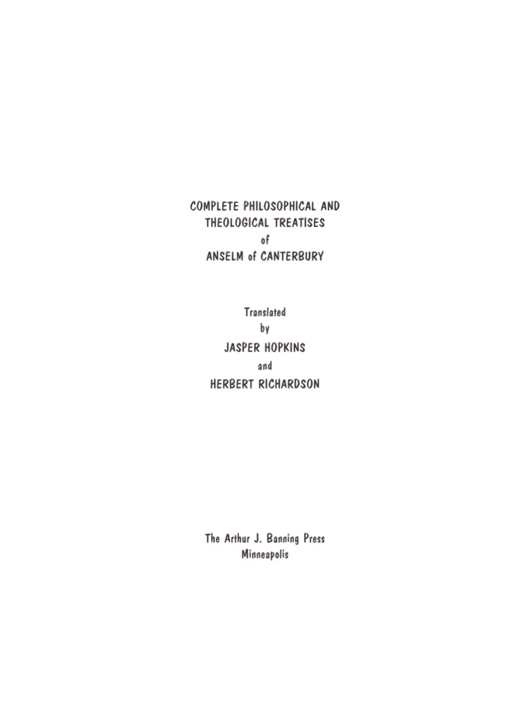 Anselm-Two Letters Concerning Roscelin | PDF | Faith | Religious Belief ...