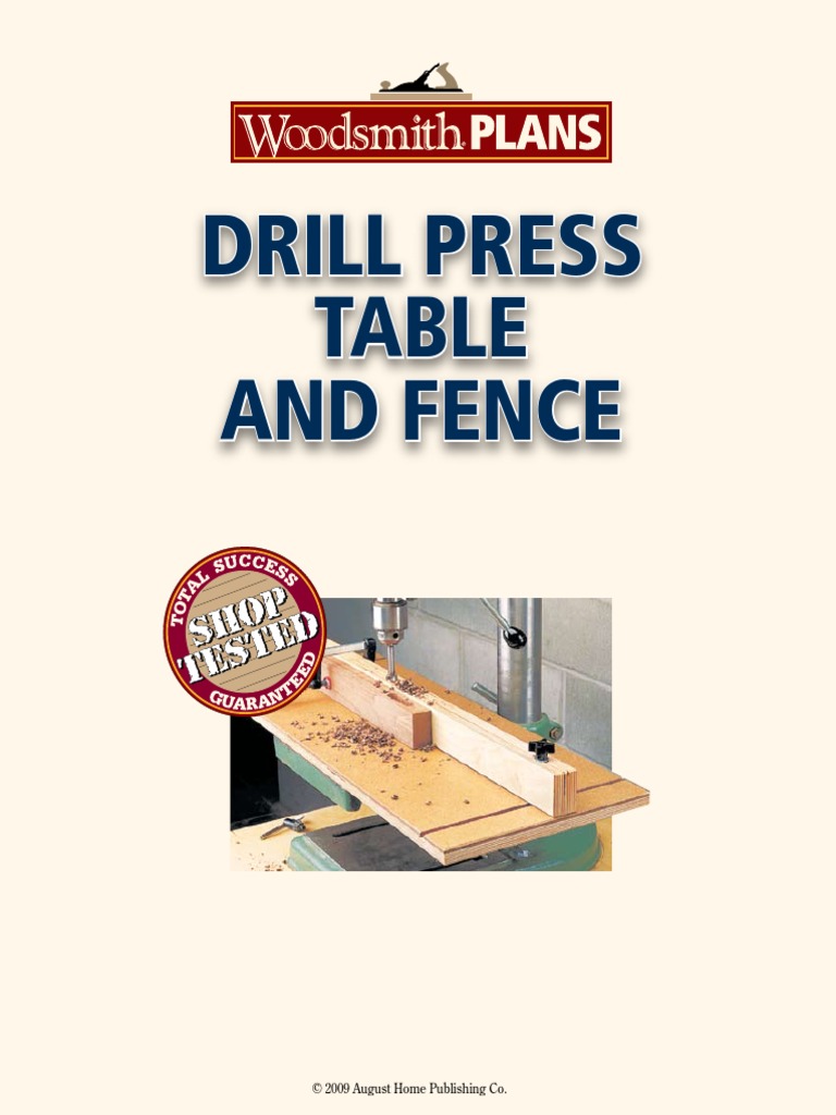 Woodsmith Drill Press Table | PDF | Drill | Screw