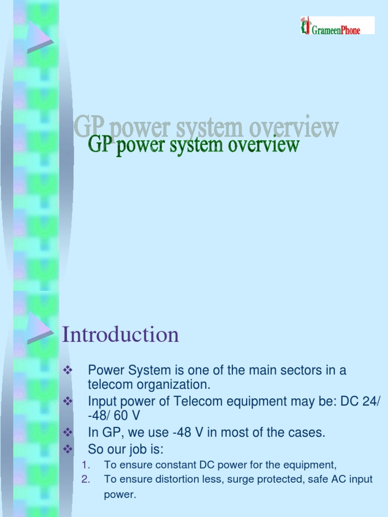 GP Power System Overview | PDF | Rectifier | Battery (Electricity)
