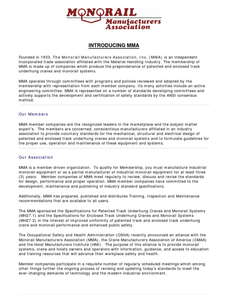 ANSI MH27.1-2003 Specifications For Patented Track Standards | PDF ...