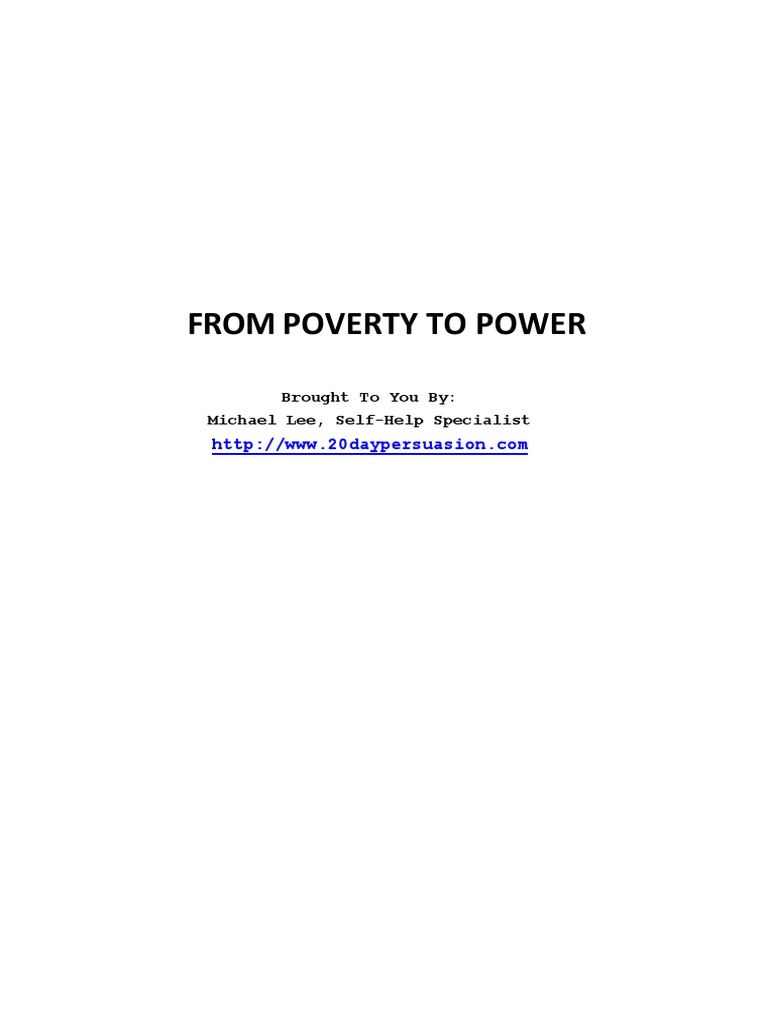 Poverty To Power | PDF | Evil | Soul