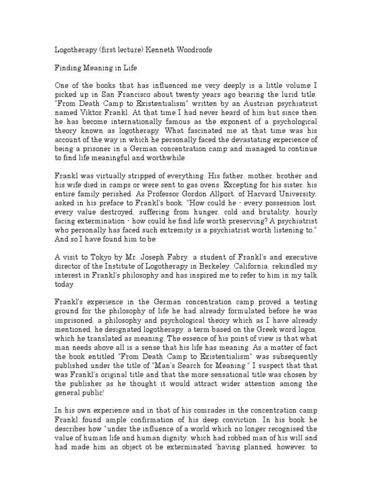 Logotherapy Knowing Your Goals | PDF | Meaning Of Life | Psychology