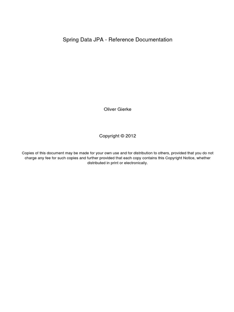 Spring Data Jpa Reference | PDF | Application Programming Interface | Method (Computer Programming)