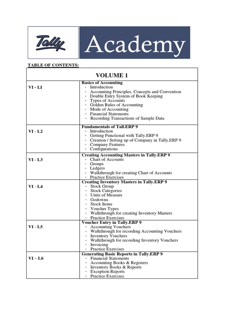 Tally ERP 9 Professional Self Learning | PDF | Value Added Tax ...