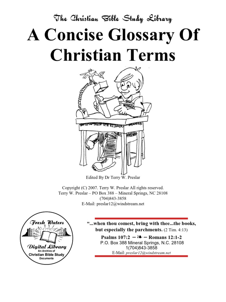 A Concise Glossary of Christian Terms: The Christian Bible Study ...