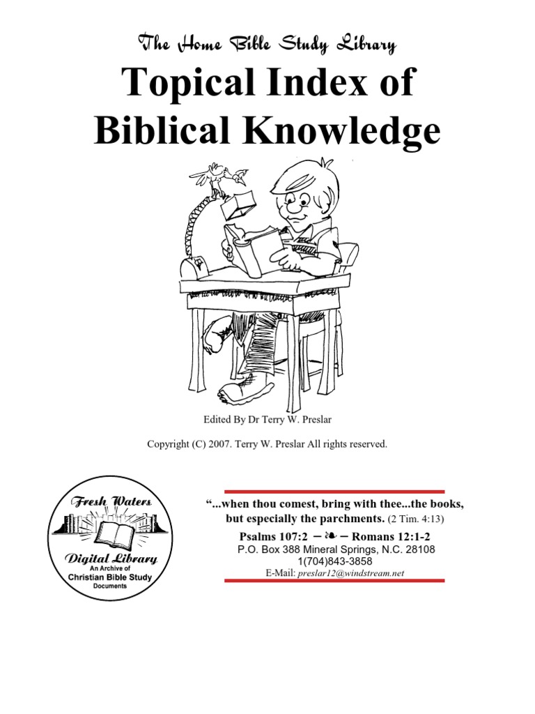 Topical Index of Biblical Knowledge: The Home Bible Study Library | PDF ...