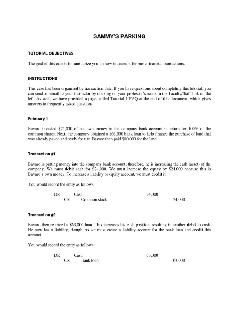 Business 2257 Tutorial #1 | PDF | Debits And Credits | Expense