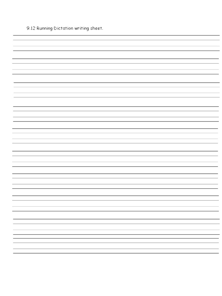 9.13 (W) Running Dictation Lined Paper | PDF