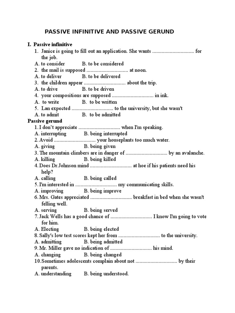 Passive Infinitive and Passive Gerund Test My | Linguistic Morphology ...
