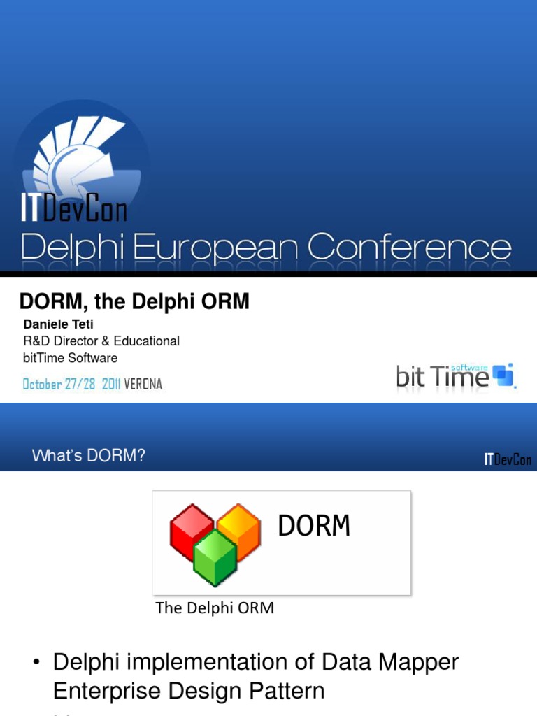 Delphi Dorm Introduction | Download Free PDF | Object Relational Mapping | Sql