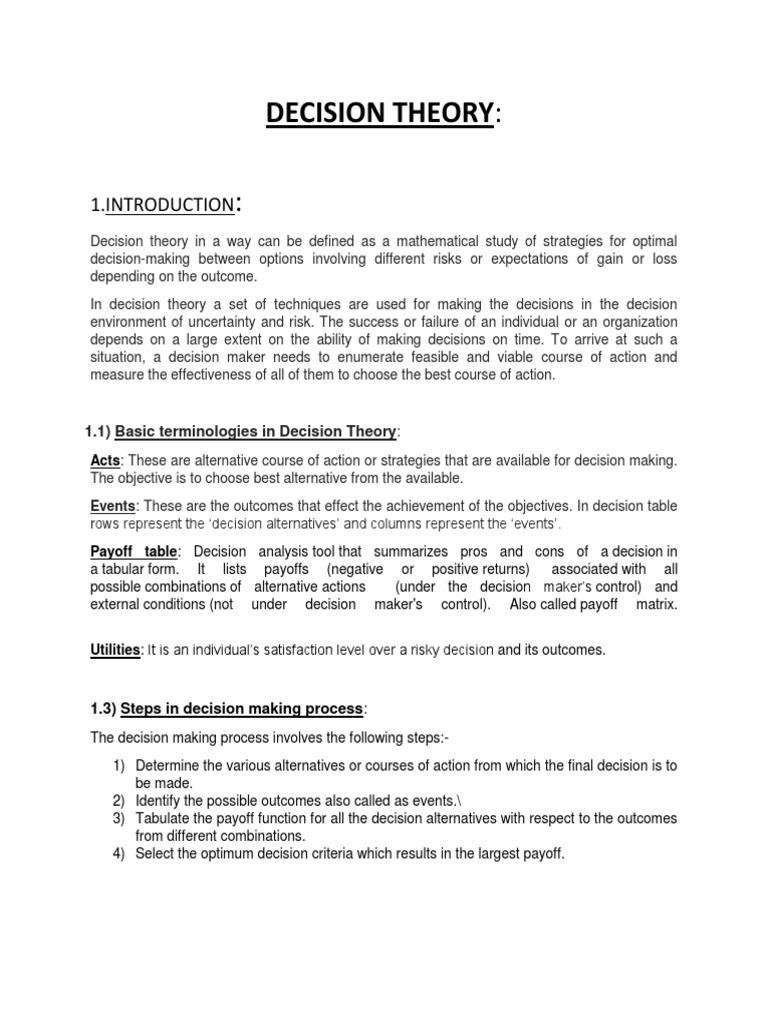 Optimal Decision-Making Under Uncertainty: An Introduction to Decision Theory, Decision Trees ...