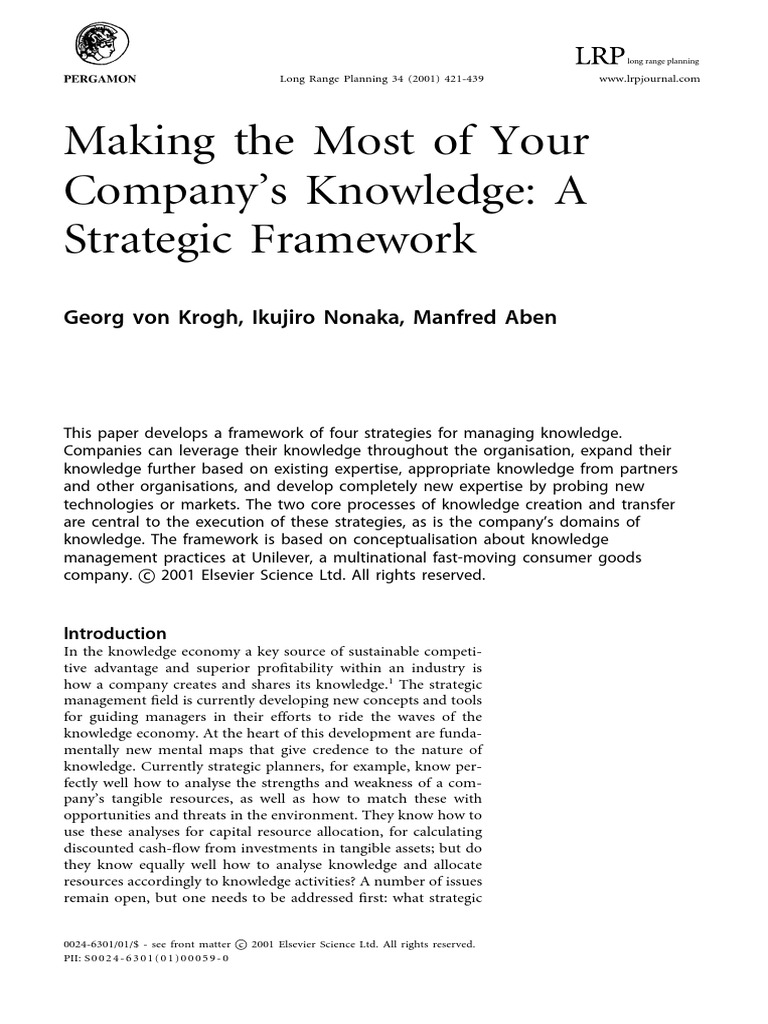 Strategic Framework Unilever | PDF | Strategic Management | Innovation