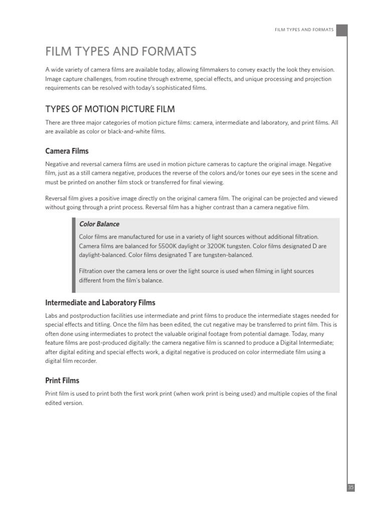 Film Types Formats | PDF