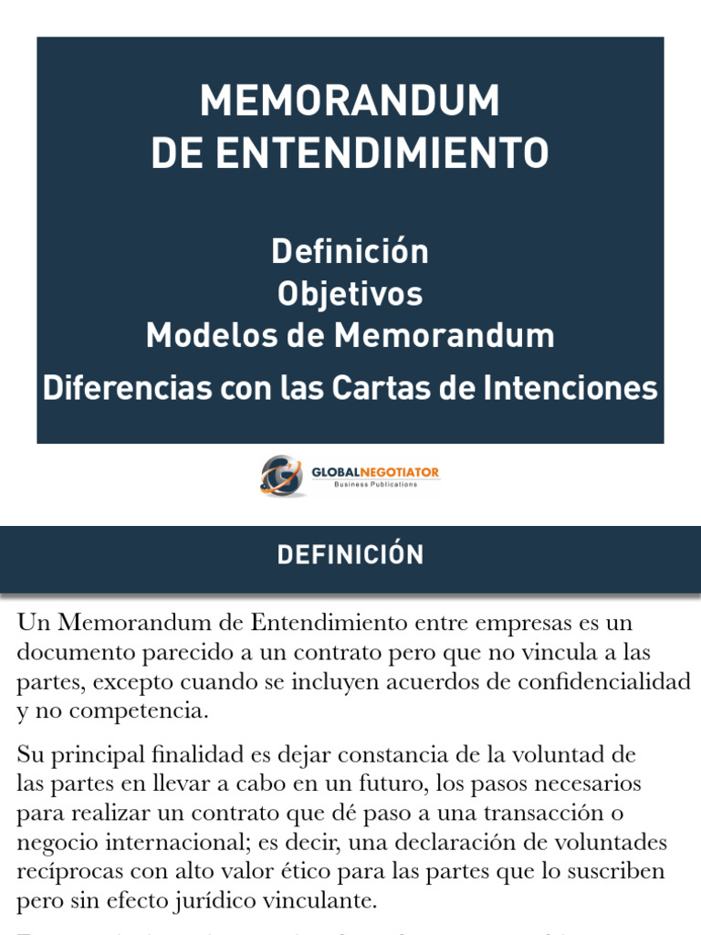 MODELO MEMORANDUM ENTENDIMIENTO