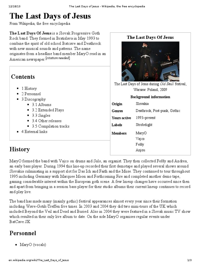 The Last Days of Jesus | PDF | Websites | Leisure