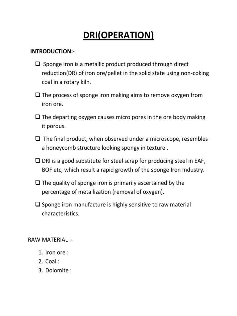 Dri (Operation) : Introduction | PDF | Thermocouple | Electrical ...