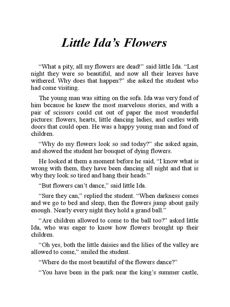 Hans Christian Andersen - Little Ida's Flowers | PDF | Horticulture And ...