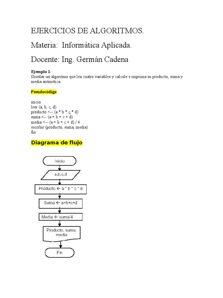 Ejemplos de Algoritmos | PDF | Algoritmos | Conceptos matemáticos