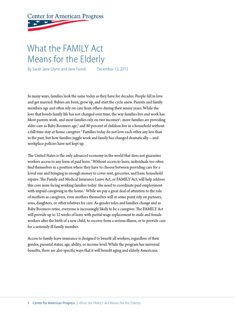 Family Act Factsheet Elderly | PDF | Long Term Care | Old Age