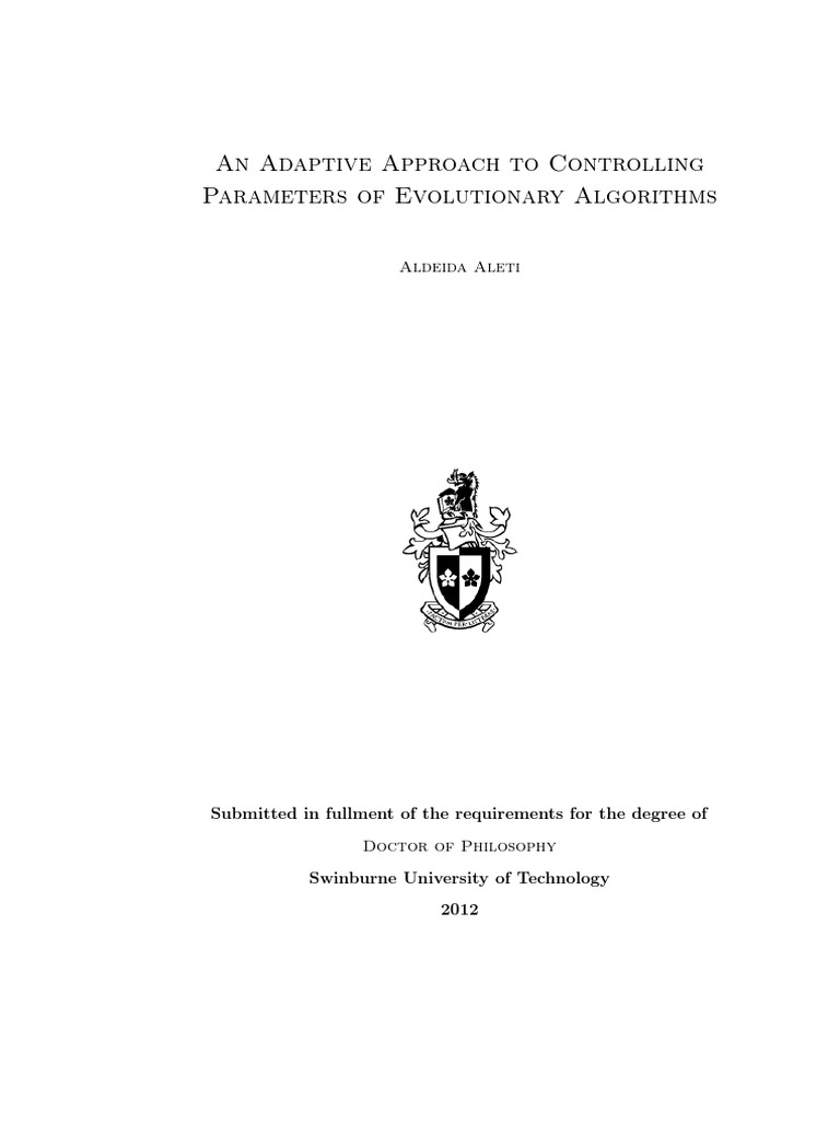 An Adaptive Approach To Controlling Parameters of Evolutionary ...