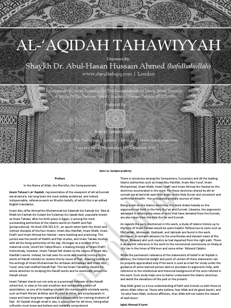 Al-Aqidah Tahawiyya | PDF | Prophets And Messengers In Islam | Sahabah