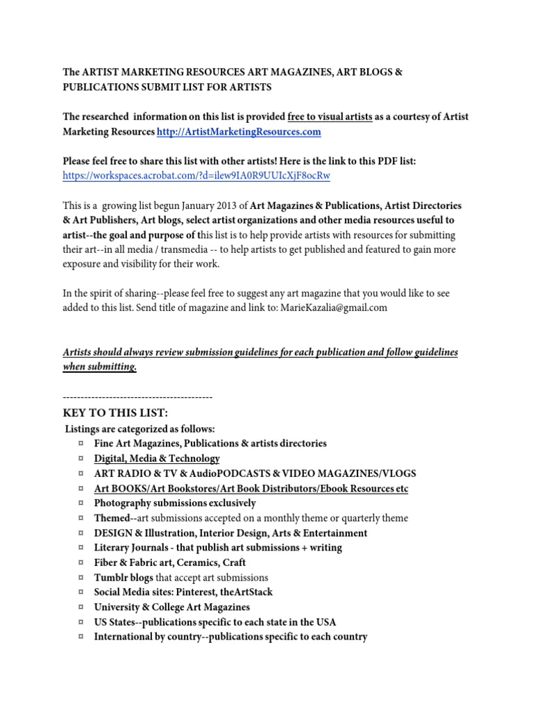 Key To This List | PDF | Publishing | Magazines