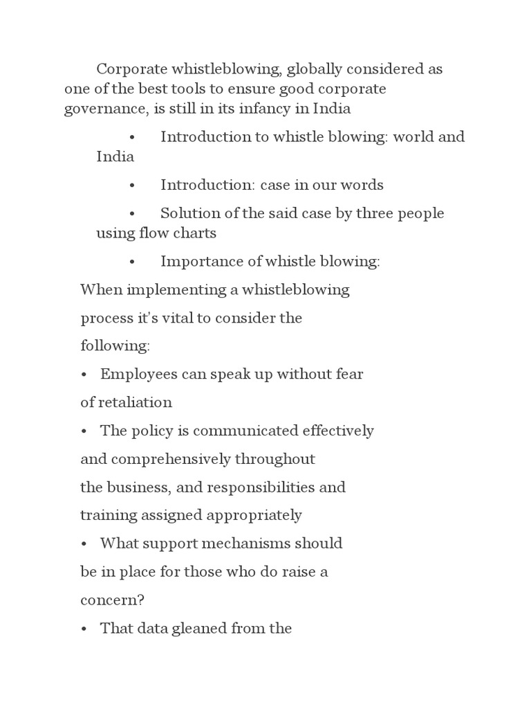 Corporate Whistleblowing | PDF | Whistleblower | Government