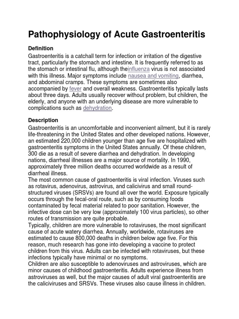 Pathophysiology of Acute Gastroenteritis | Diarrhea | Microbiology