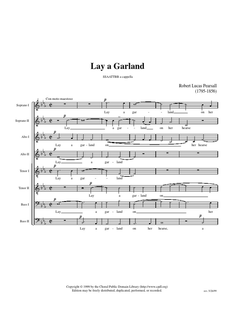 Lay A Garland - Robert Pearsall | PDF | Human Throat | Musical Techniques