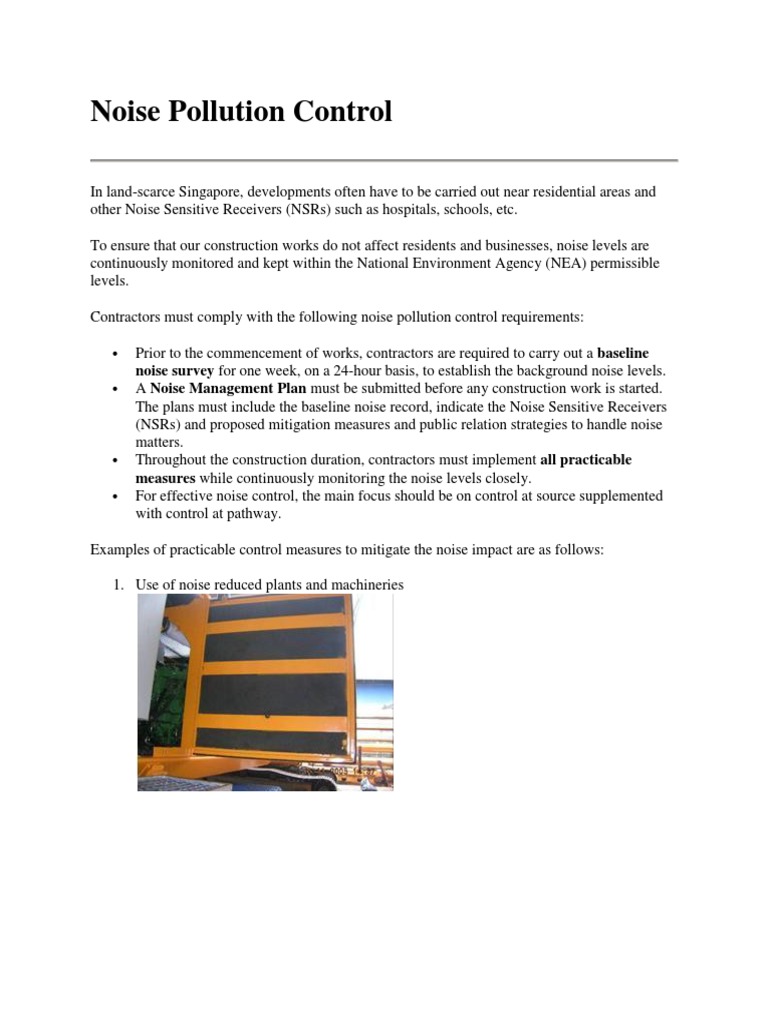 Noise Pollution Control | PDF | Technology & Engineering