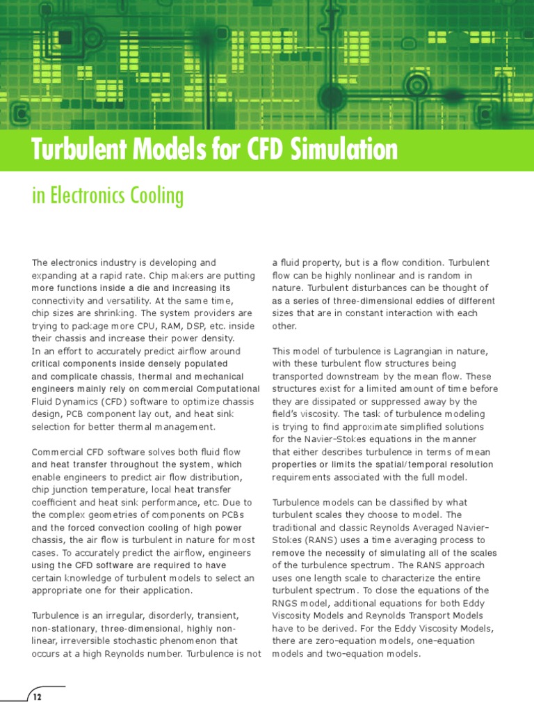 Turbulent Models For CFD Simulation in Electronics Cooling | PDF ...