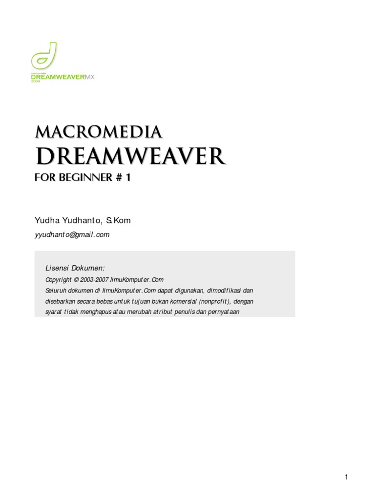 Tutorial Dreamweaver - 1 | PDF | Seni | Teknologi & Rekayasa