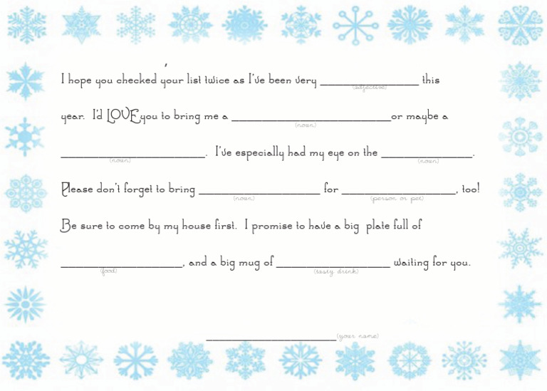 Santa Mad Lib Printable | PDF | Christmas | Morphology