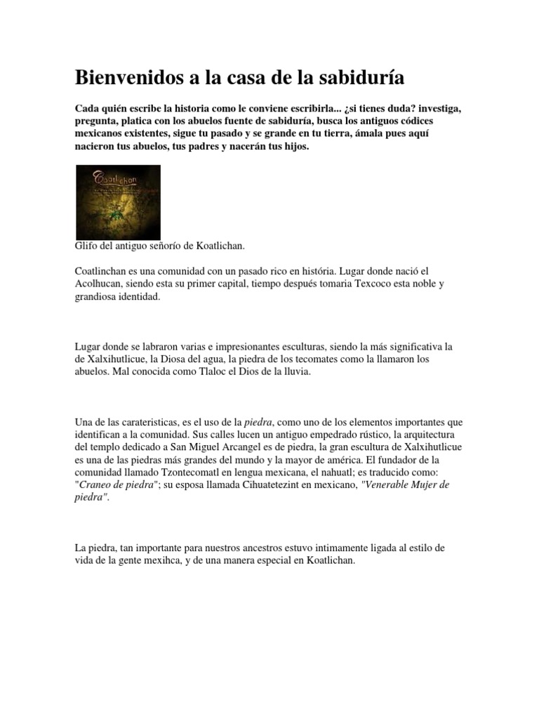 Coatlinchan | PDF | azteca | Cultura de las Americas