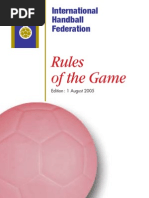 Ihf - Handball Rules Book | PDF | Referee | Sports Rules And Regulations