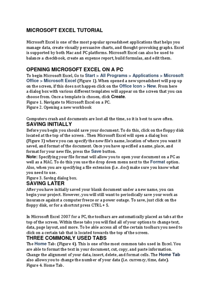 Get T Ing Started: Microsoft Excel Tutorial | PDF | Spreadsheet ...