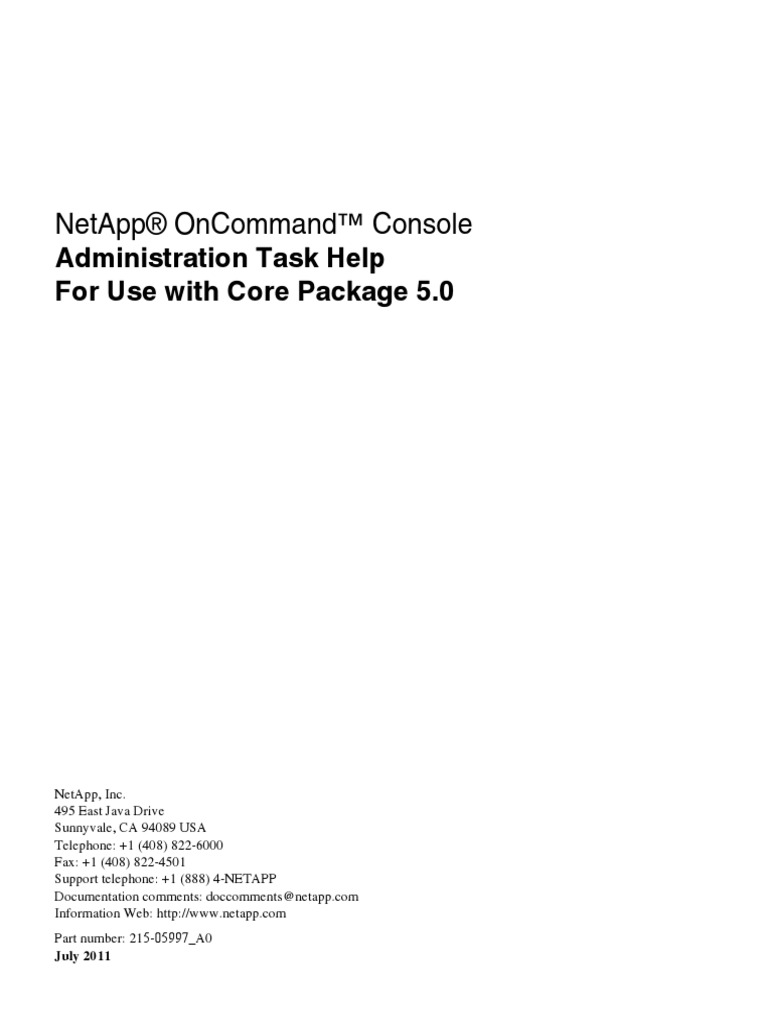 NetApp OnCommand Console Administration | PDF | Hyper V | Command Line ...