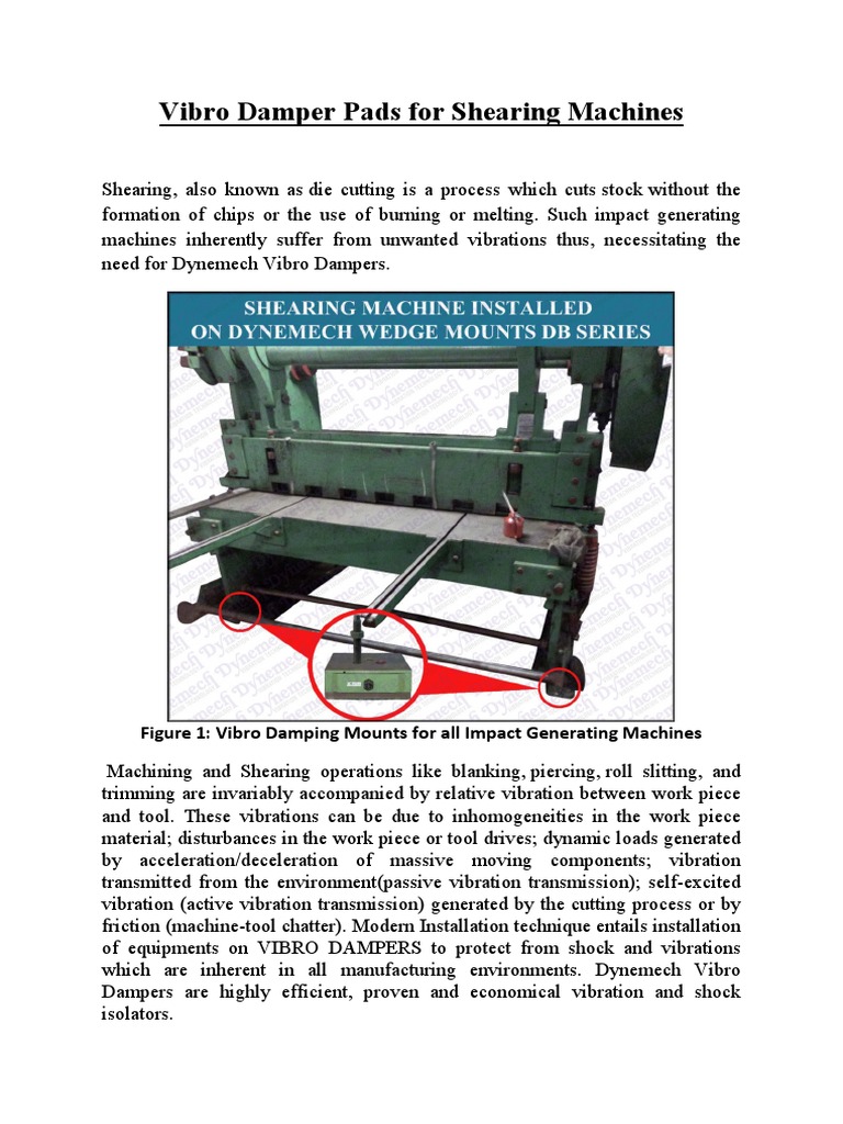 Vibro Dampers For Shearing Machines | PDF | Machine (Mechanical) | Machines