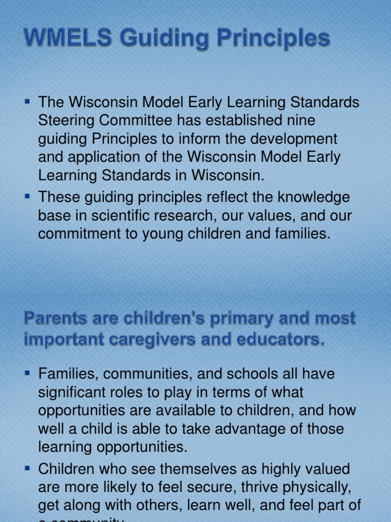 Wmels Guiding Principles | PDF | Developmental Psychology | Learning