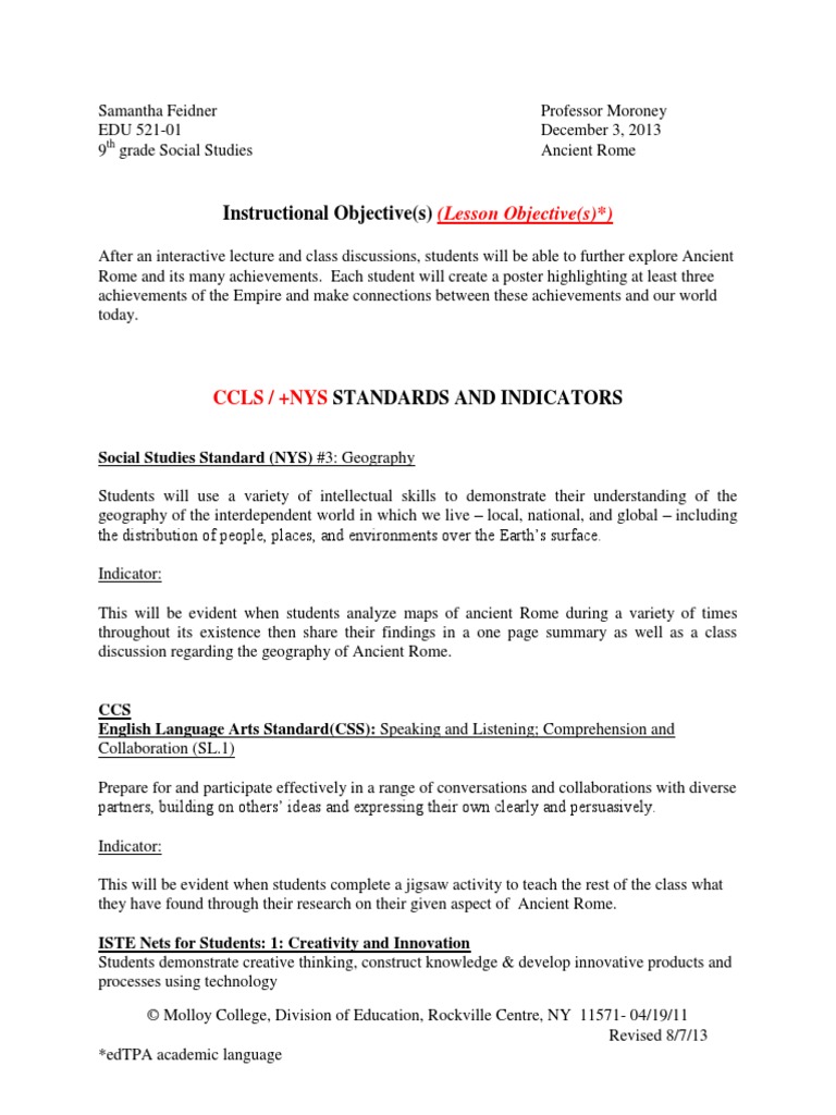 Ancient Rome Lesson Plan | PDF | Roman Empire | Geography